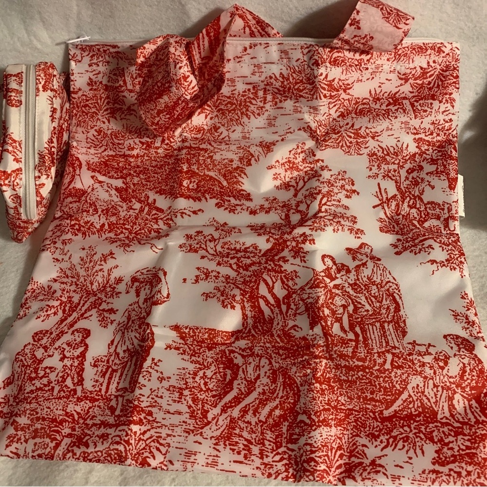 Sachi Red White Foldable Toile English Print Insulate… - Gem